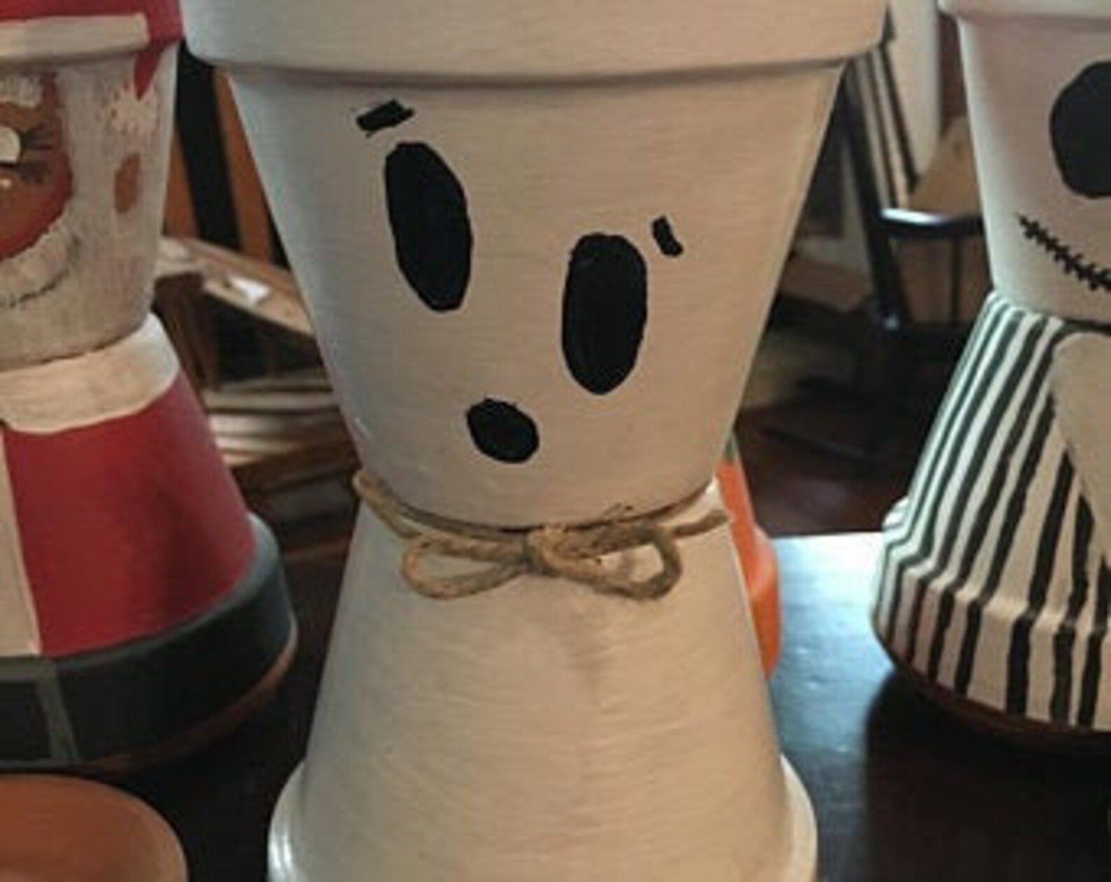 Autumn Halloween Clay Pot Peoplesmall 4diameter - Etsy