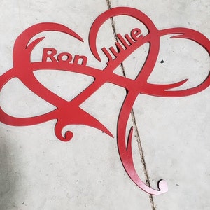 Custom & Personalized Infinity Heart Metal Wall Art, Metal Sign, Steel ...