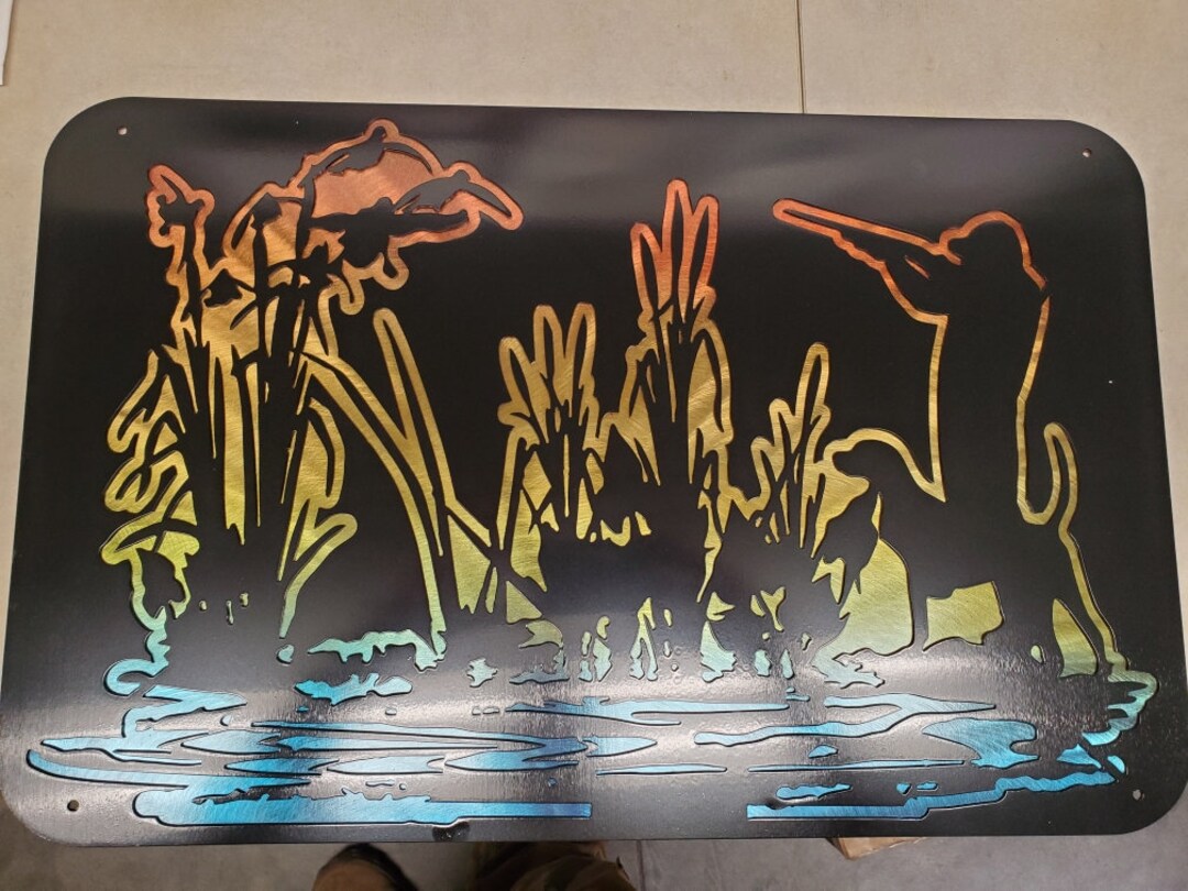 Duck Hunting Sunset Metal Wall Art Hanging, Hunting Décor, Wildlife ...