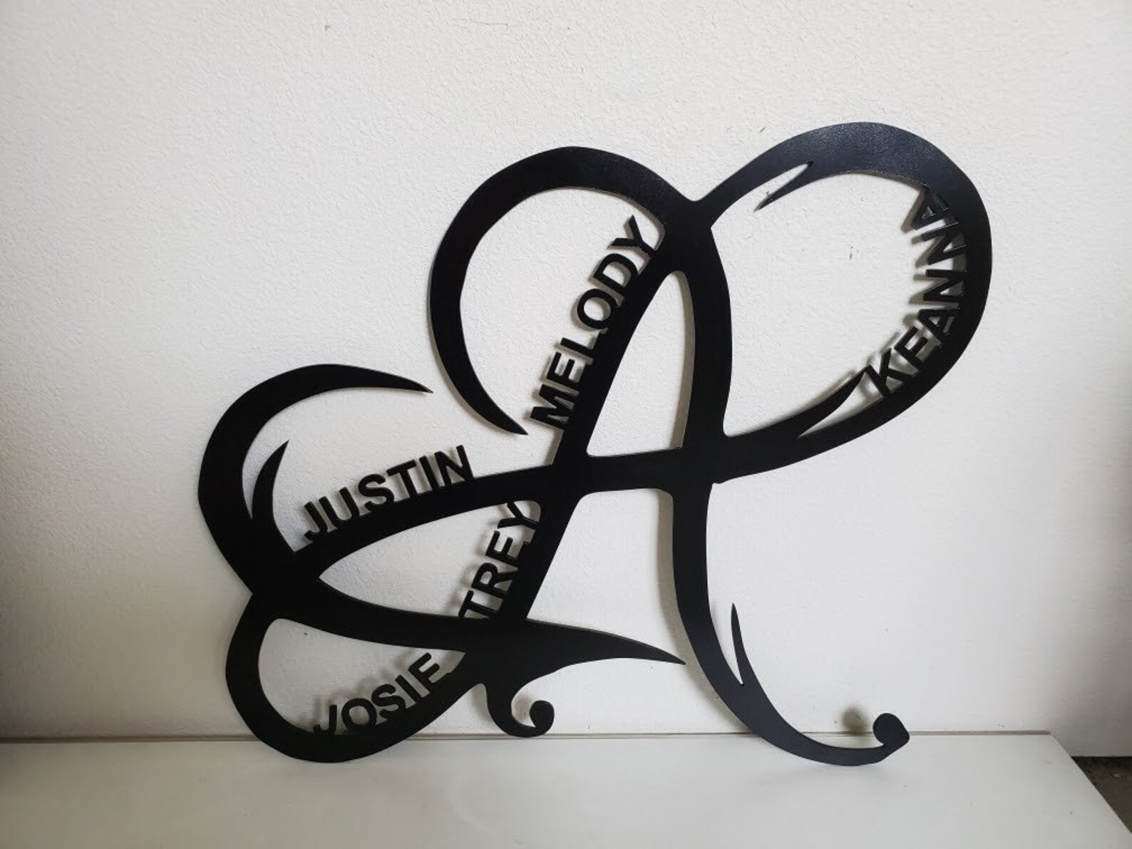 Custom & Personalized Infinity Heart Metal Wall Art, Metal Sign, Steel ...