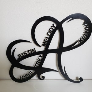 Custom & Personalized Infinity Heart Metal Wall Art, Metal Sign, Steel ...