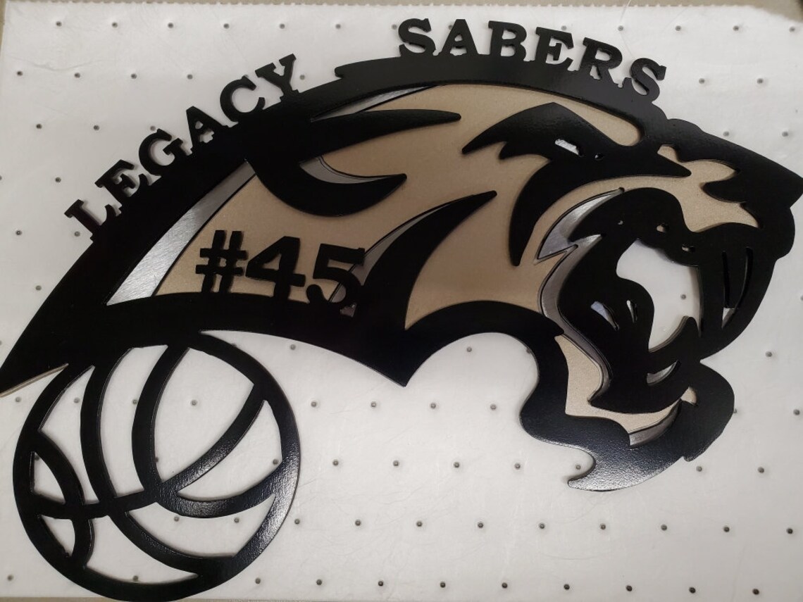 Legacy Sabers Personalized Basketball Metal Art, Legacy High School ...