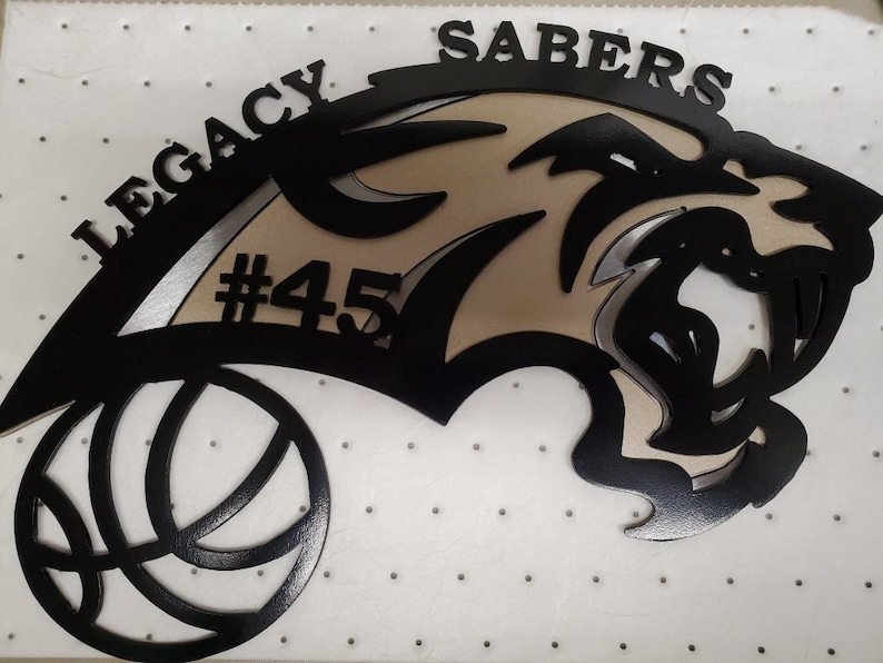 Legacy Sabers Personalized Basketball Metal Art, Legacy High School ...