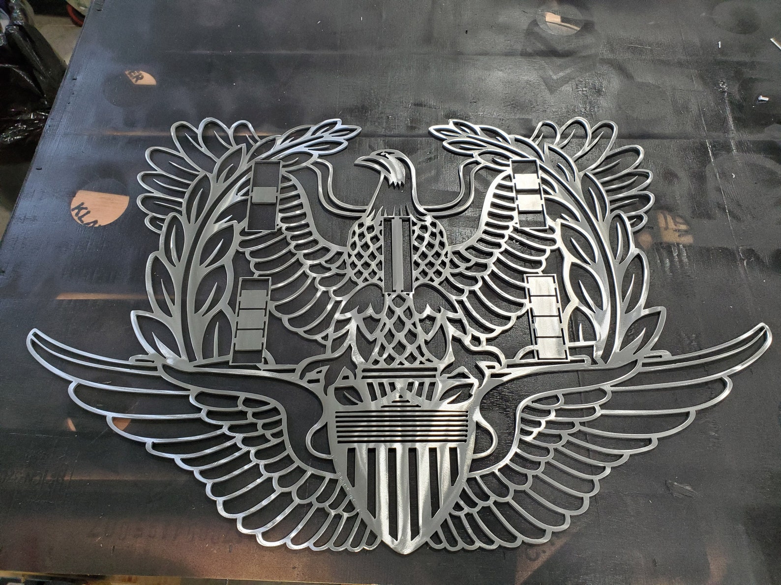 Warrant Officer Eagle Rising Metal Steel Sign With Aviation Wings ...