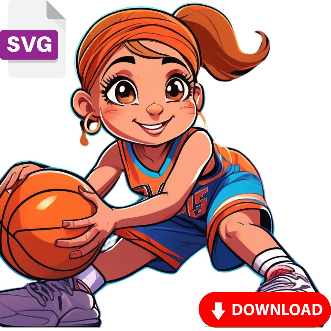 Basketball Dreams: Young Girl SVG Instant Download for DIY Crafts - Etsy