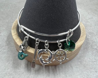 Little Mermaid Inspired Charm Bracelet, Ariel Charm Bracelet, Disney ...