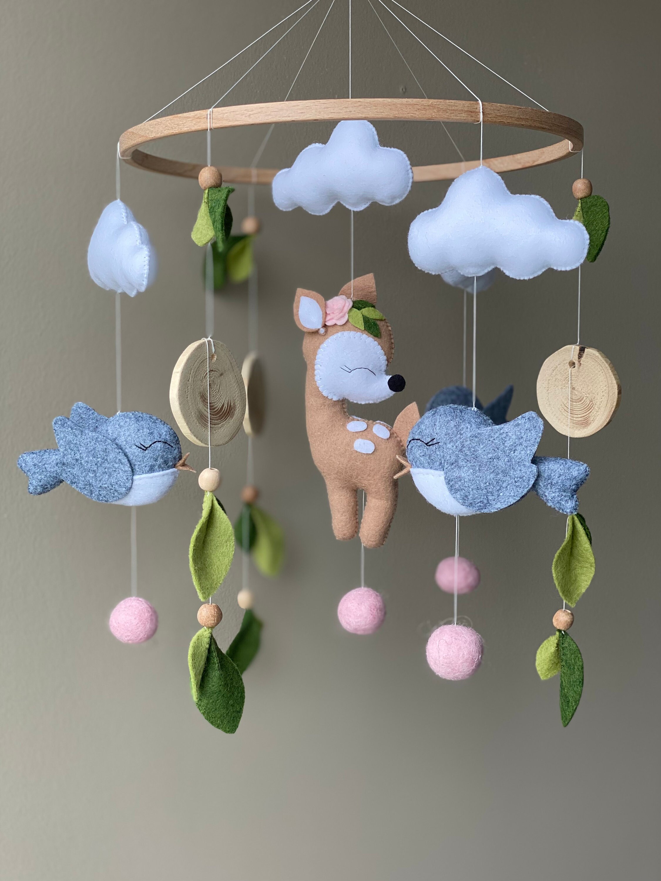Baby Mobile Woodland Mobile Deer Mobile Girl Nursery - Etsy Canada