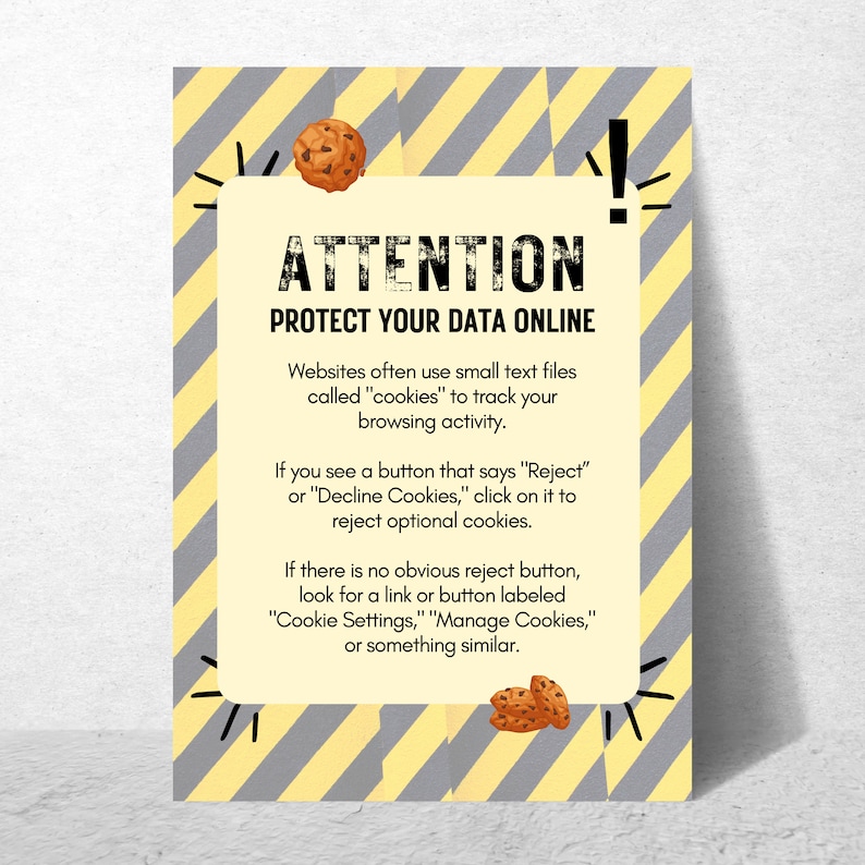 Reject Tracking Cookies Poster for Kids | Online Data Safety for ...