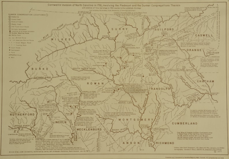 Cornwallis' Invasion of North Carolina in 1781, Involving the the ...