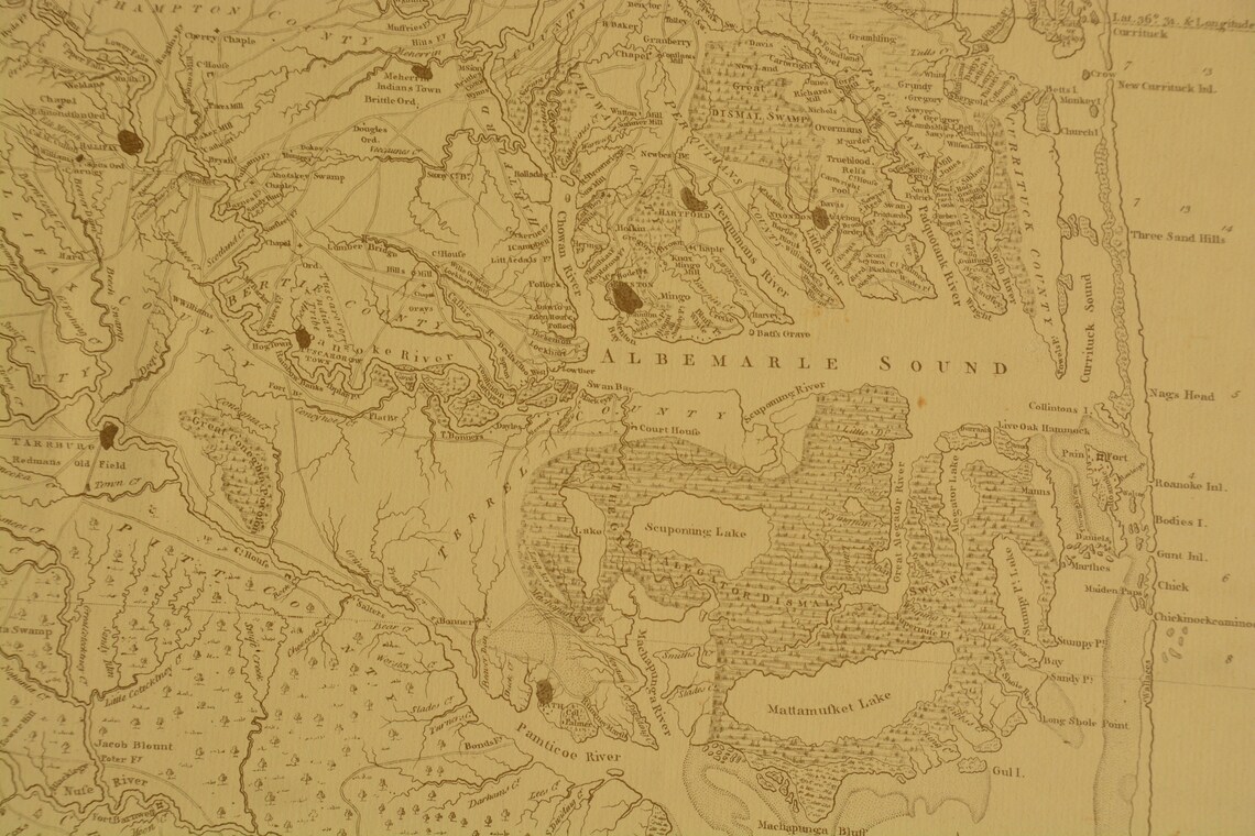 Collet 1770 Map of North Carolina - Etsy