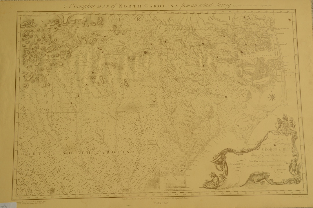 Collet 1770 Map of North Carolina - Etsy