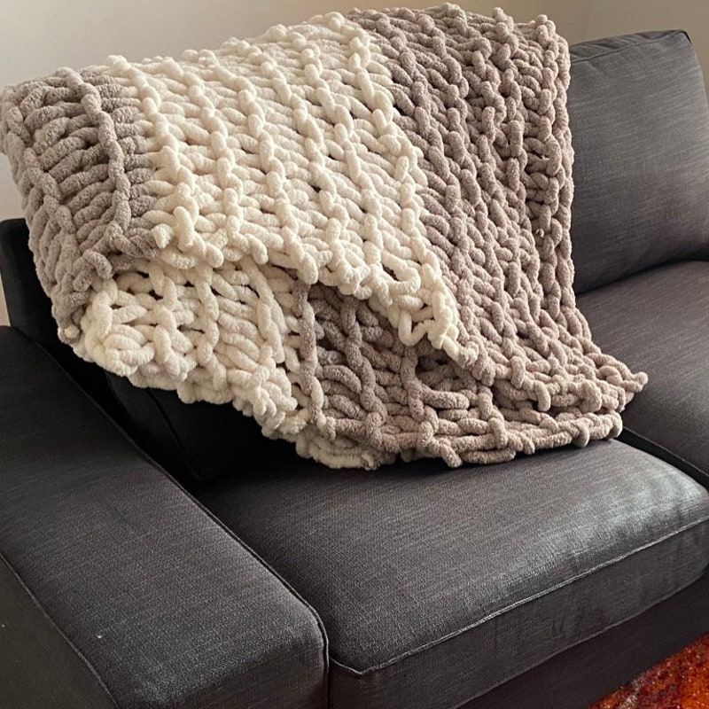 Hand Knit Throw - Etsy