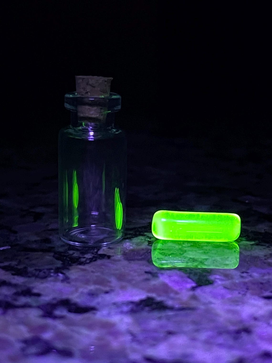 Uranium Glass Rod in a Bottle - Etsy