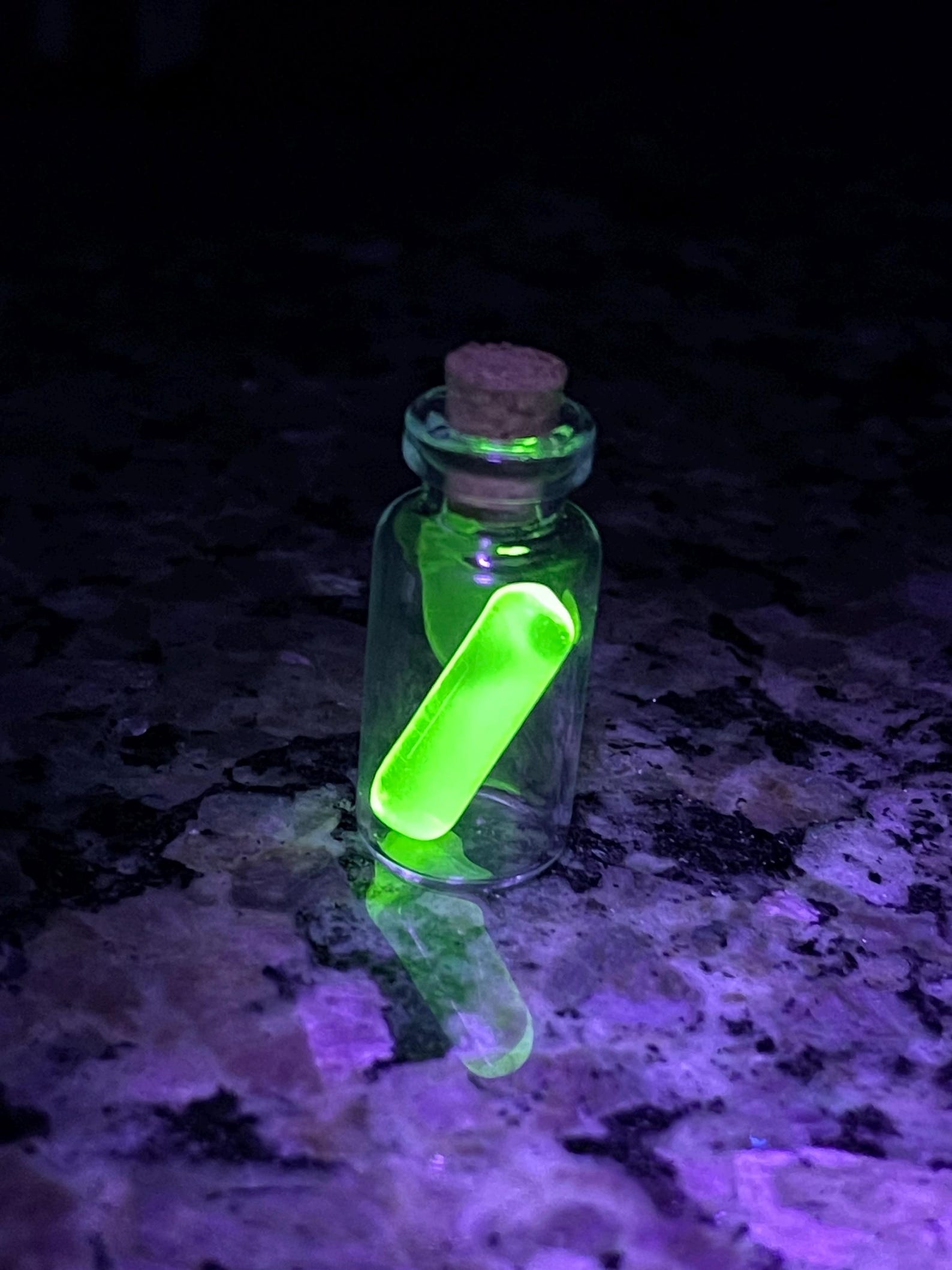 Uranium Glass Rod in a Bottle - Etsy