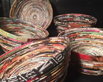 Recycled Paper Magazine Bowls Large | Etsy