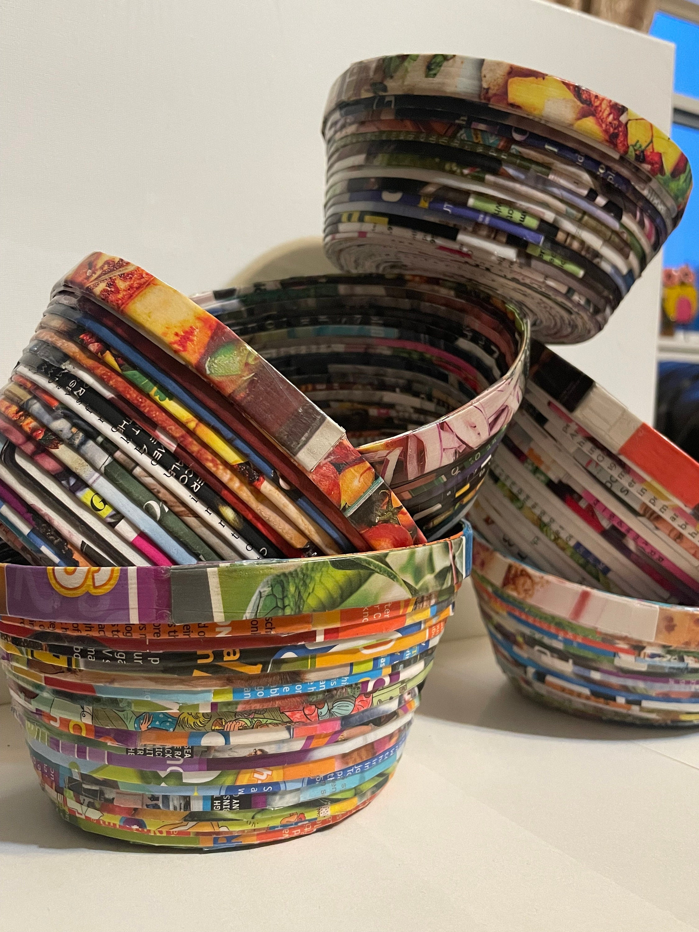 Recycled Paper Magazine Bowls Medium - Etsy