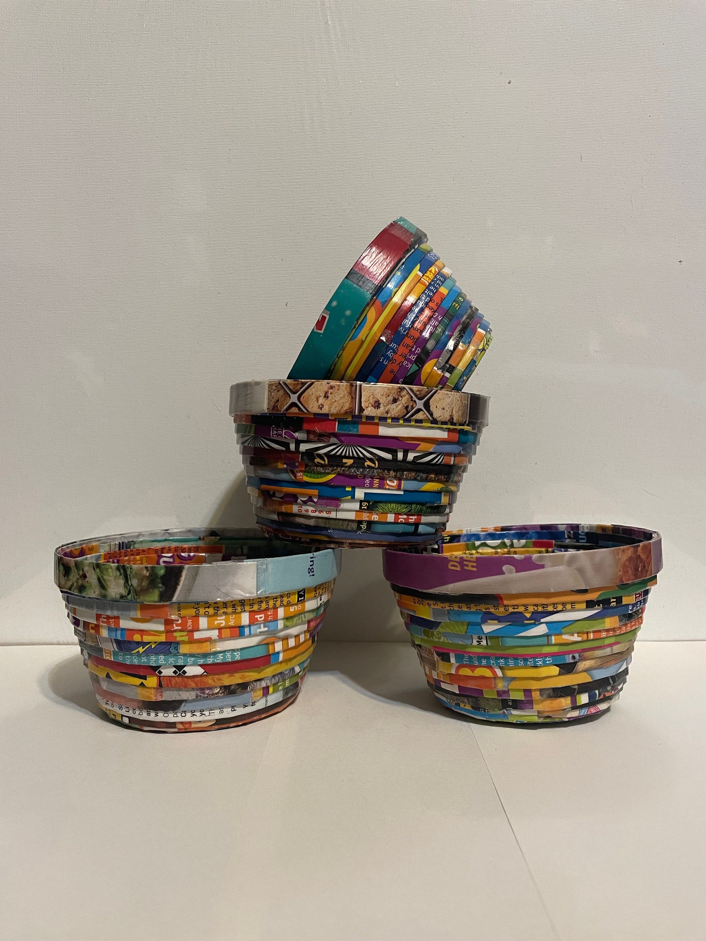 Recycled Paper Magazine Bowls Small - Etsy