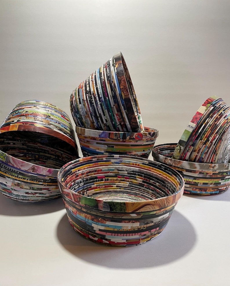 Recycled Paper Magazine Bowls Large - Etsy