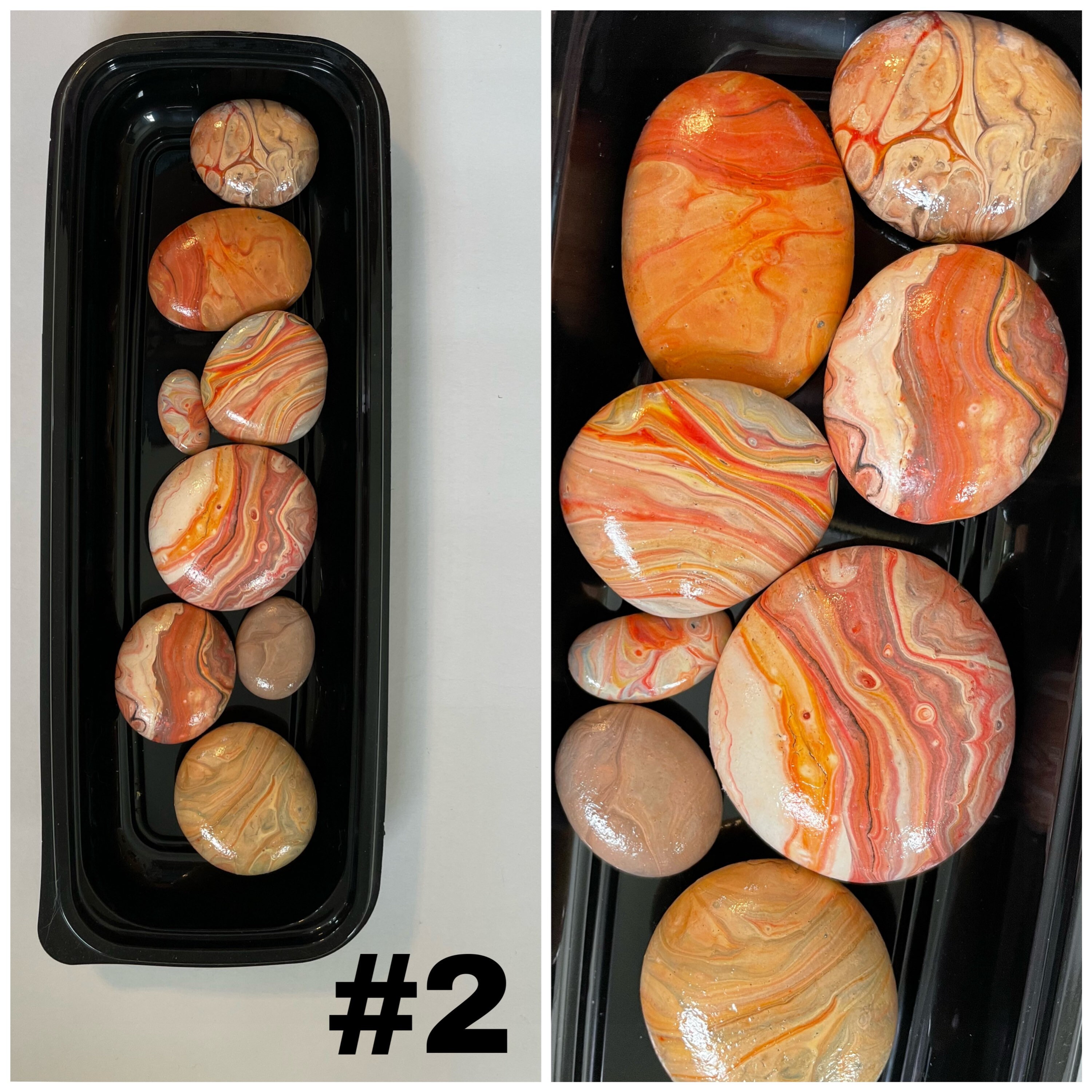 Decorative Rock Sets - Paint Poured Decorative Rocks - Unique Rocks - Etsy