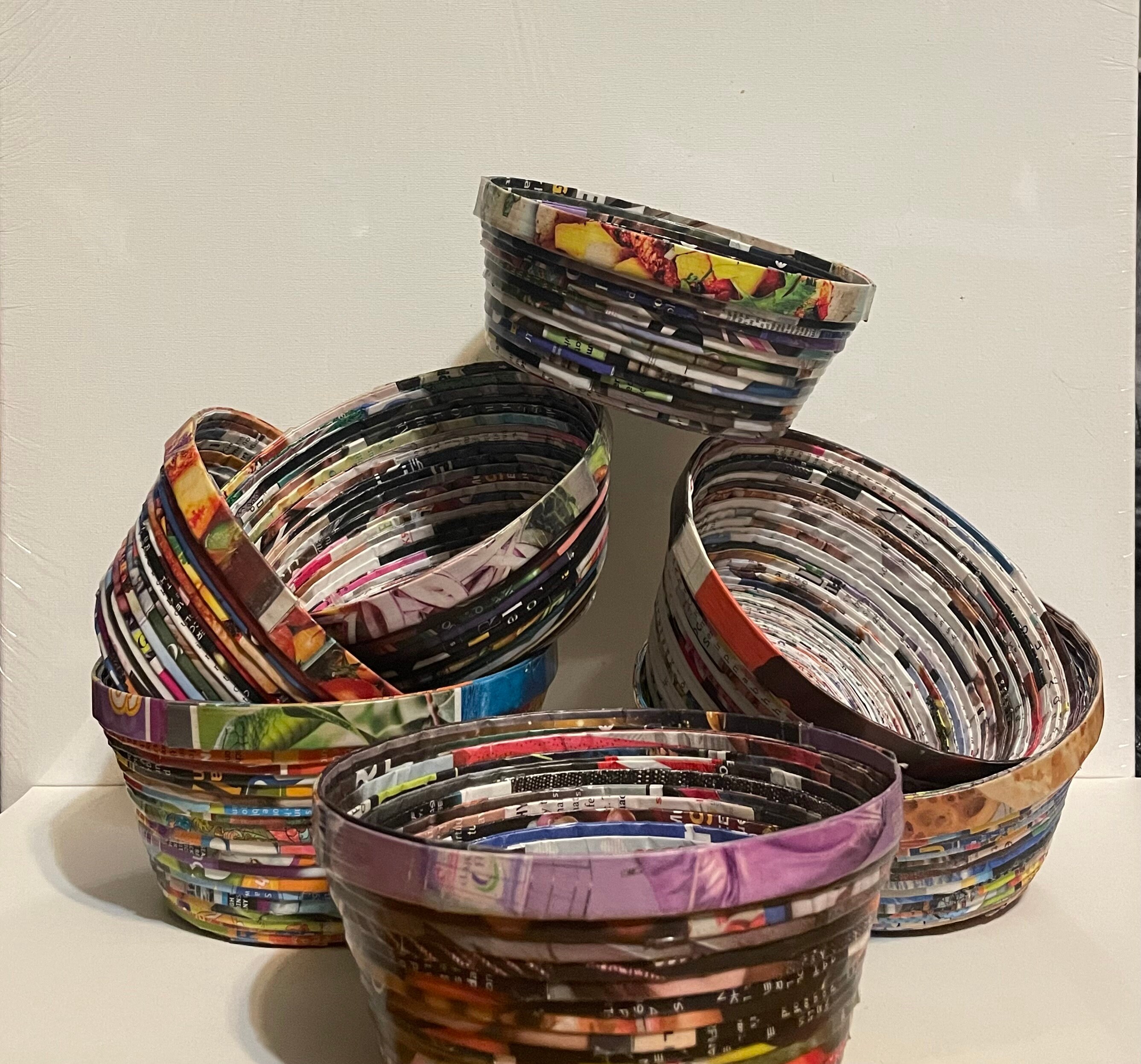 Recycled Paper Magazine Bowls Medium - Etsy