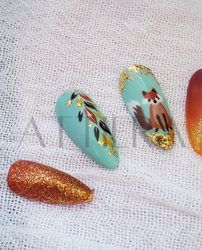Fall Fox Press on Nails - Etsy