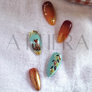 Fall Fox Press on Nails - Etsy