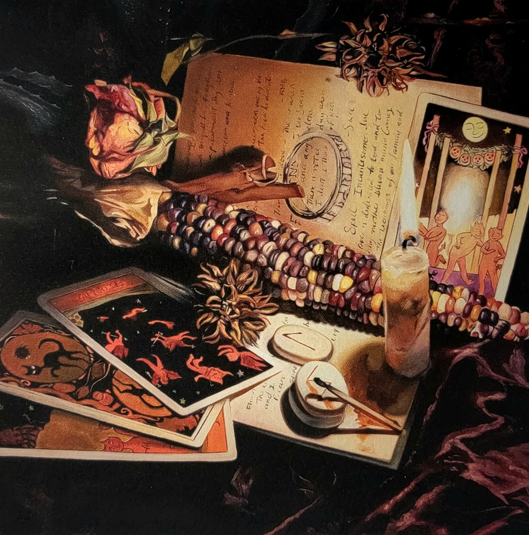 Spell Original Oil Painting - FINE ART PRINT - Tarot, Halloween ...