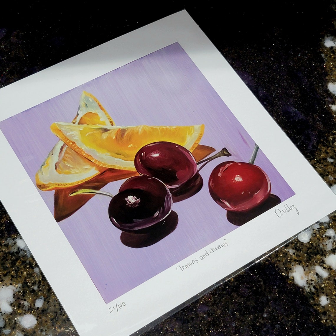 Lemons and Cherries Oil Painting FINE ART PRINT- Signed/numbered - Etsy