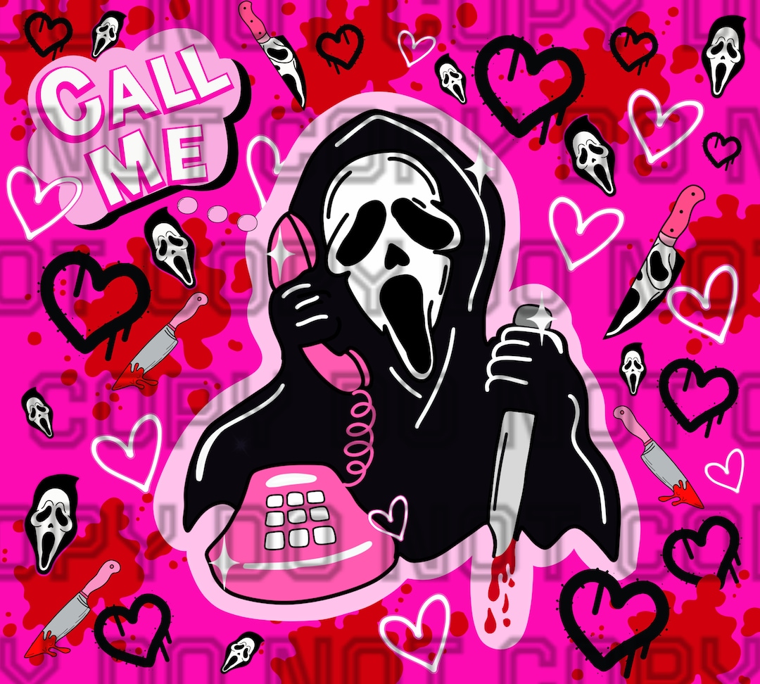 Call Me SCREAM GHOSTFACE Pink Tumbler PNG - Etsy