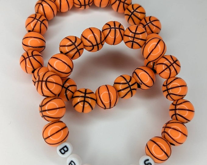 Personalized Basketball Stretch Bracelets / Sports Bracelets - Etsy