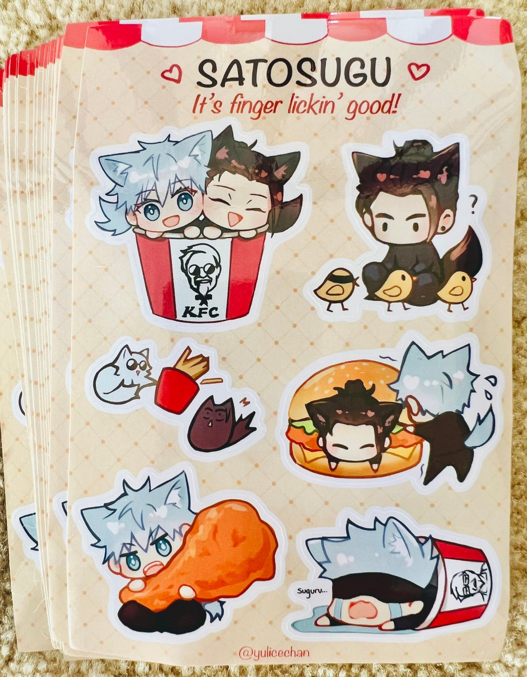 Satosugu Sticker Sheet - Etsy Australia