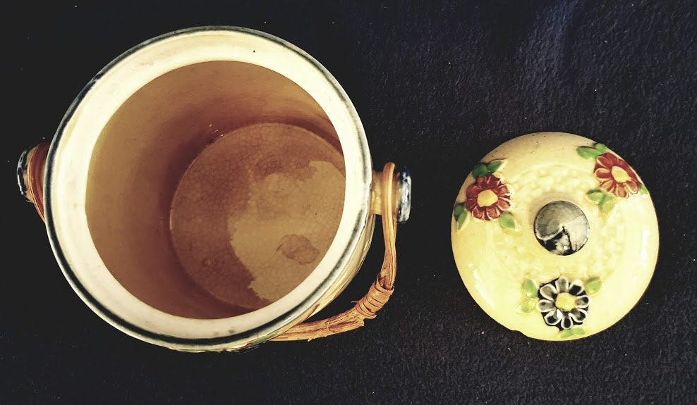 Antique Japanese Ceramic Biscuit Jar Round Floral Pattern | Etsy