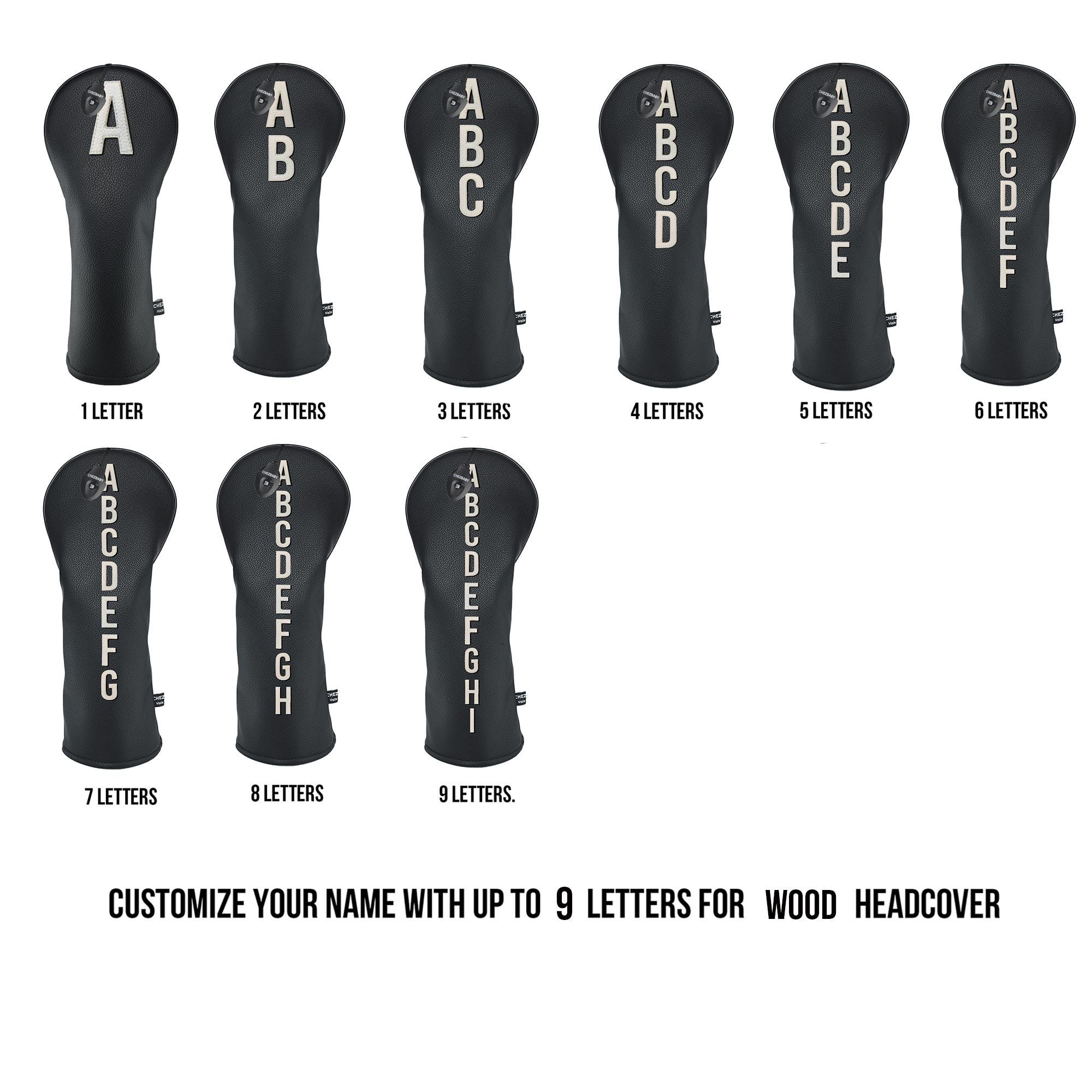 Custom Golf Headcovers Club Covers Personalized Letters Name PU Leather ...