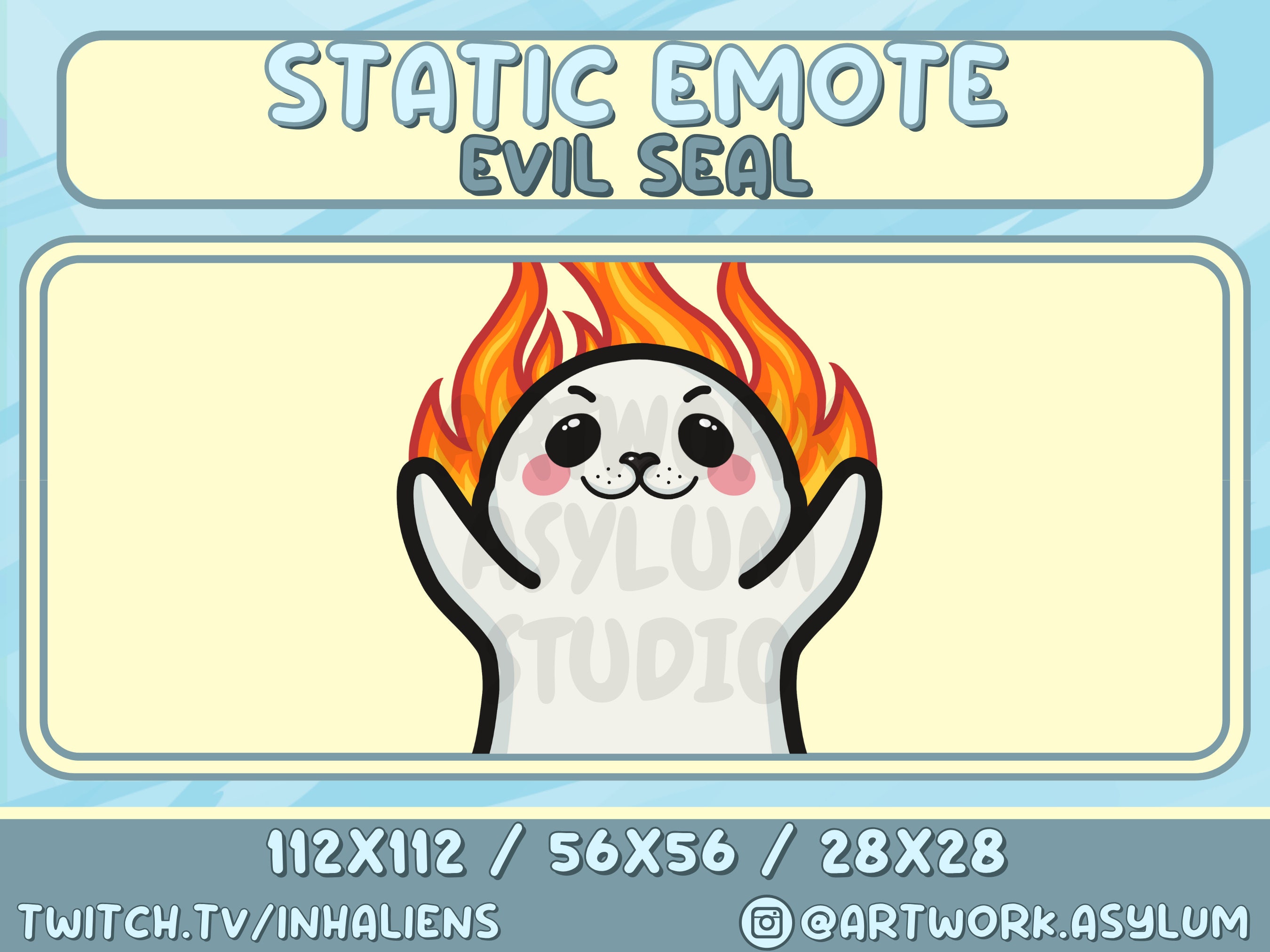 Cute Kawaii Chibi Baby Seal Animal Emote Evil, Angry, Mad, Chaotic ...