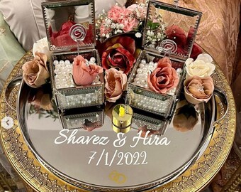 Custom Personalized Engraved Wedding Ring Tray, Unique Wooden Ring ...