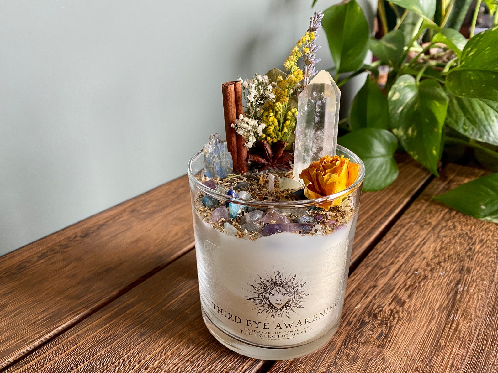 Third Eye Awakening Intention Candle With Crystals Herbs & Flowers Bay ...