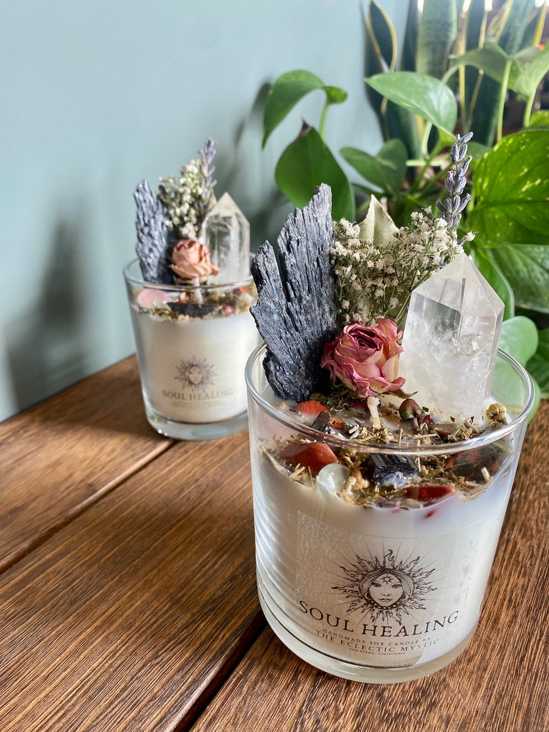 Soul Healing Intention Candle Packed With Crystals Herbs and - Etsy
