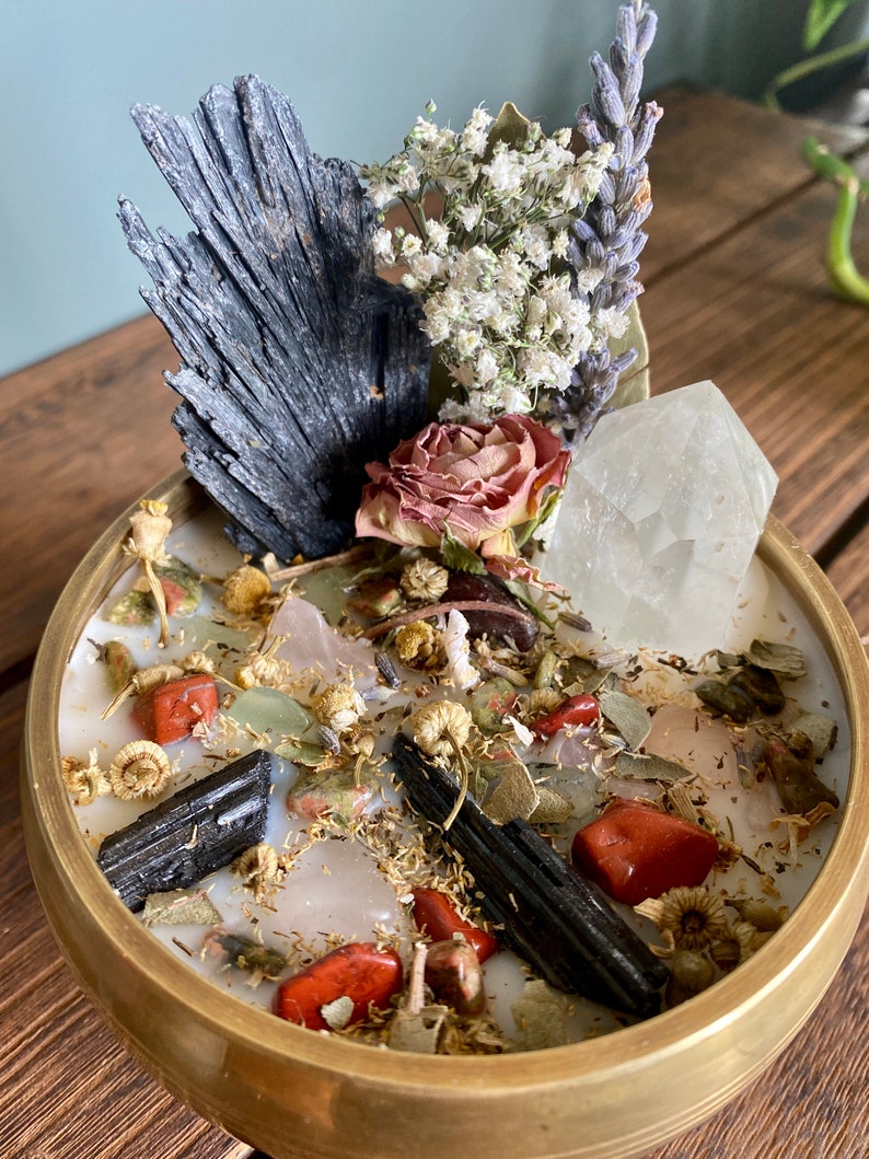 Soul Healing Intention Candle Packed With Crystals Herbs and - Etsy