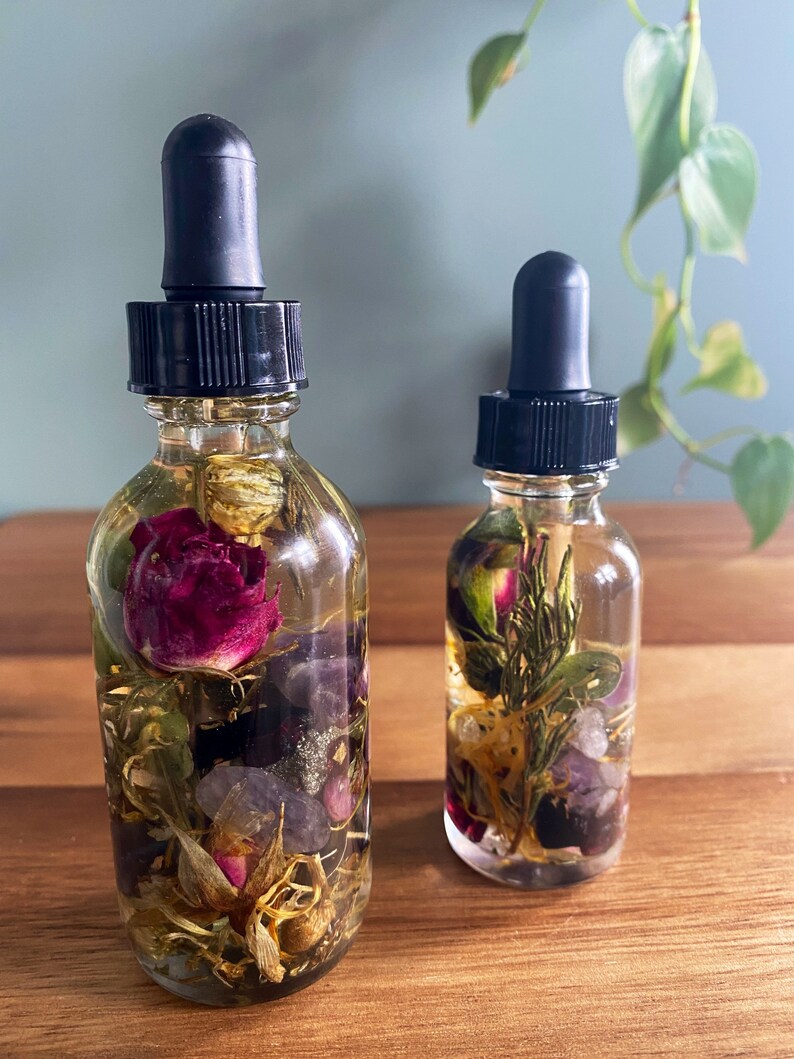 Protection Botanical & Crystal Infused Oil Energy Protection - Etsy