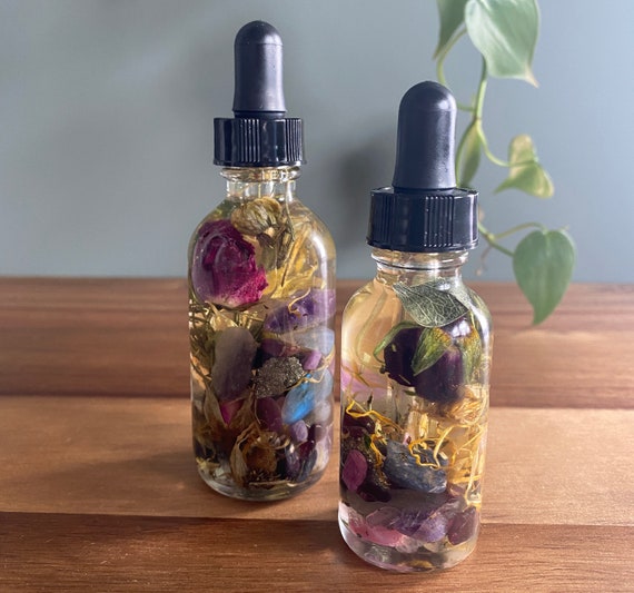 Protection Botanical & Crystal Infused Oil Energy Protection - Etsy