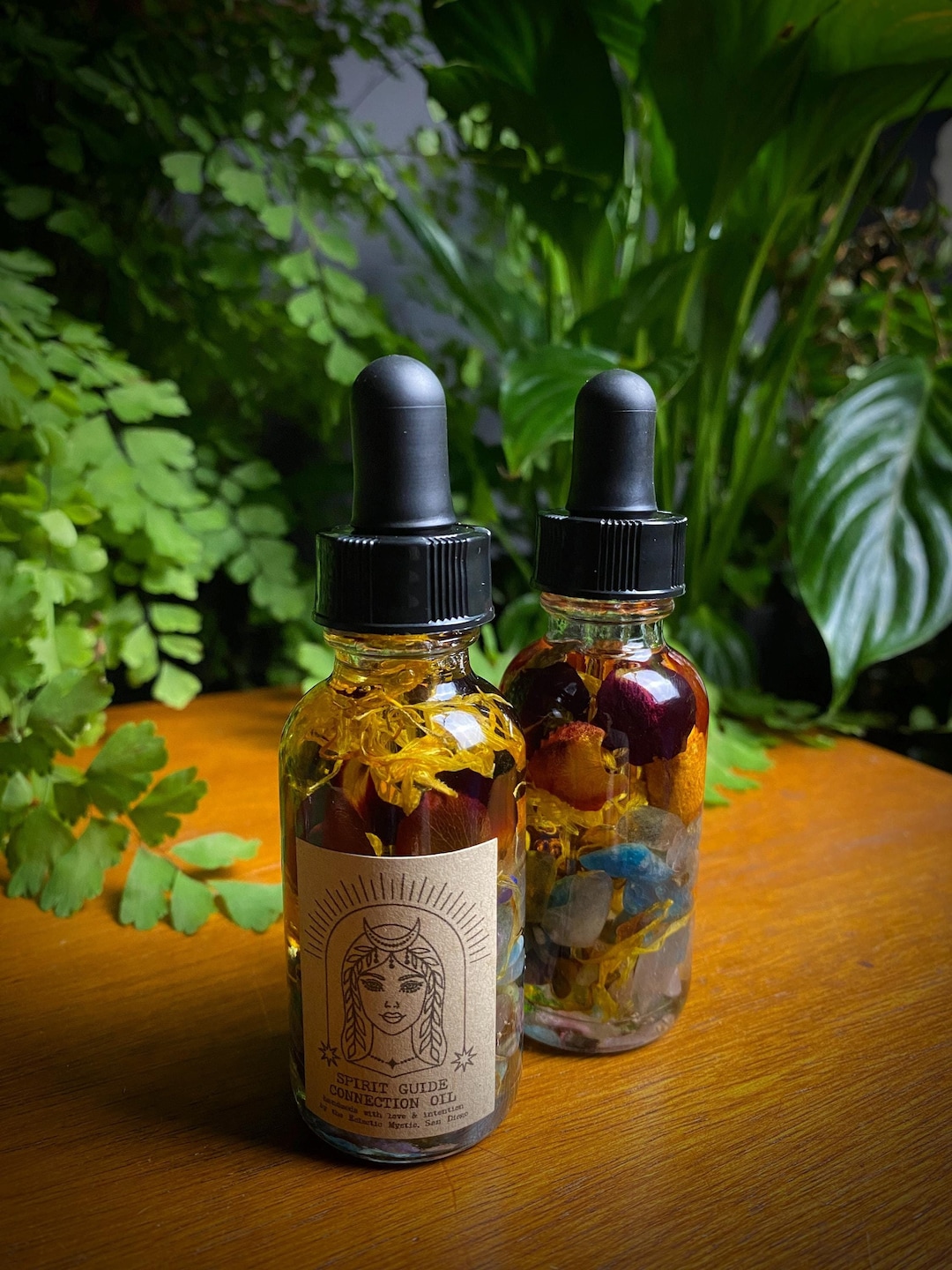 Spirit Guide Connection Botanical & Crystal Infused Oil, Intention Oil ...