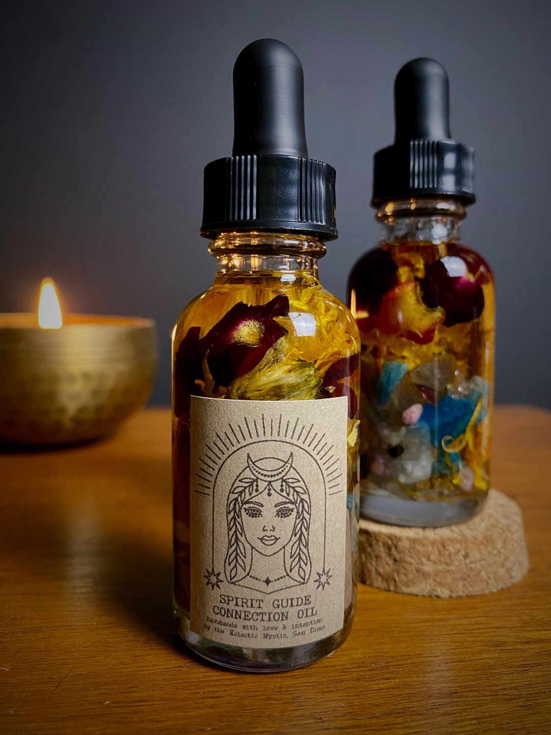 Spirit Guide Connection Botanical & Crystal Infused Oil- Intention Oil ...