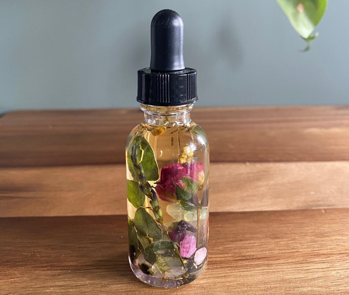 Soul Healing Botanical & Crystal Infused Oil Intention Oil - Etsy
