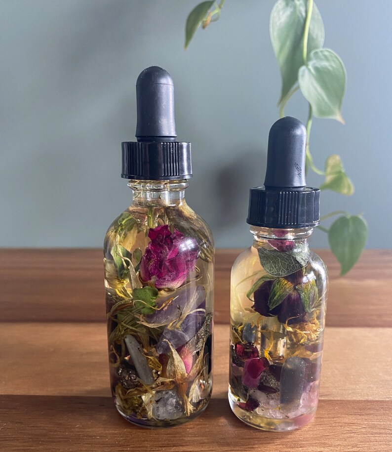 Protection Botanical & Crystal Infused Oil Energy Protection - Etsy