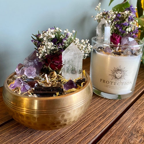 Attract Love Intention Candle Packed With Crystals Herbs & - Etsy