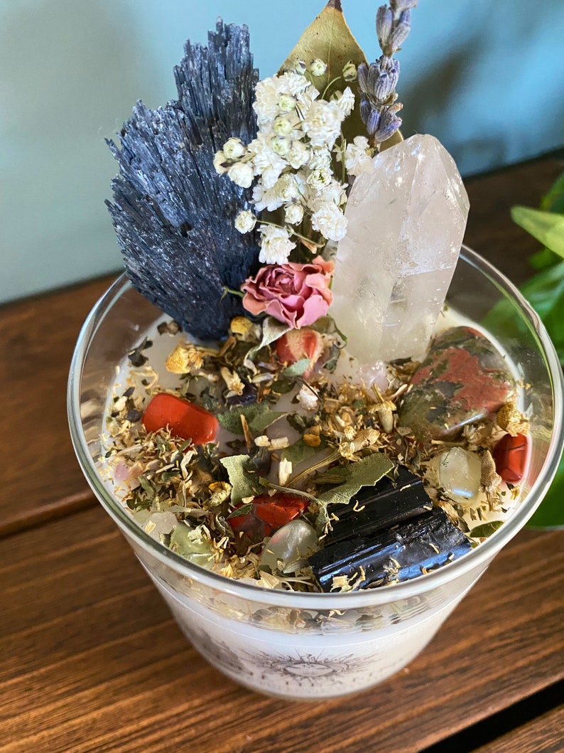 Soul Healing Intention Candle Packed With Crystals Herbs and - Etsy