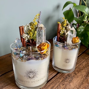 Third Eye Awakening Intention Candle With Crystals Herbs & Flowers- Bay ...