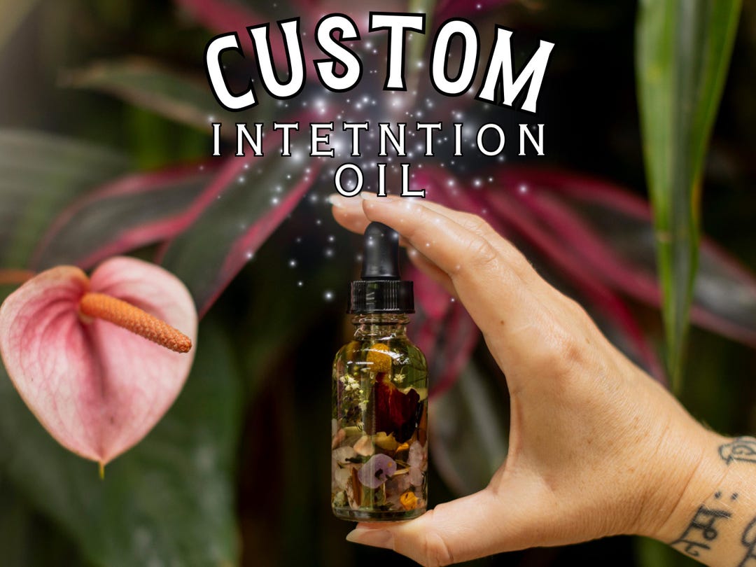 Intention Oil, Manifesting Ritual Oil, Spiritual Gift, Crystal, Flower ...