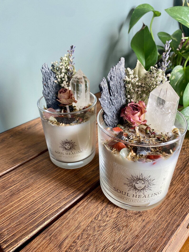 Soul Healing Intention Candle Packed With Crystals Herbs and - Etsy