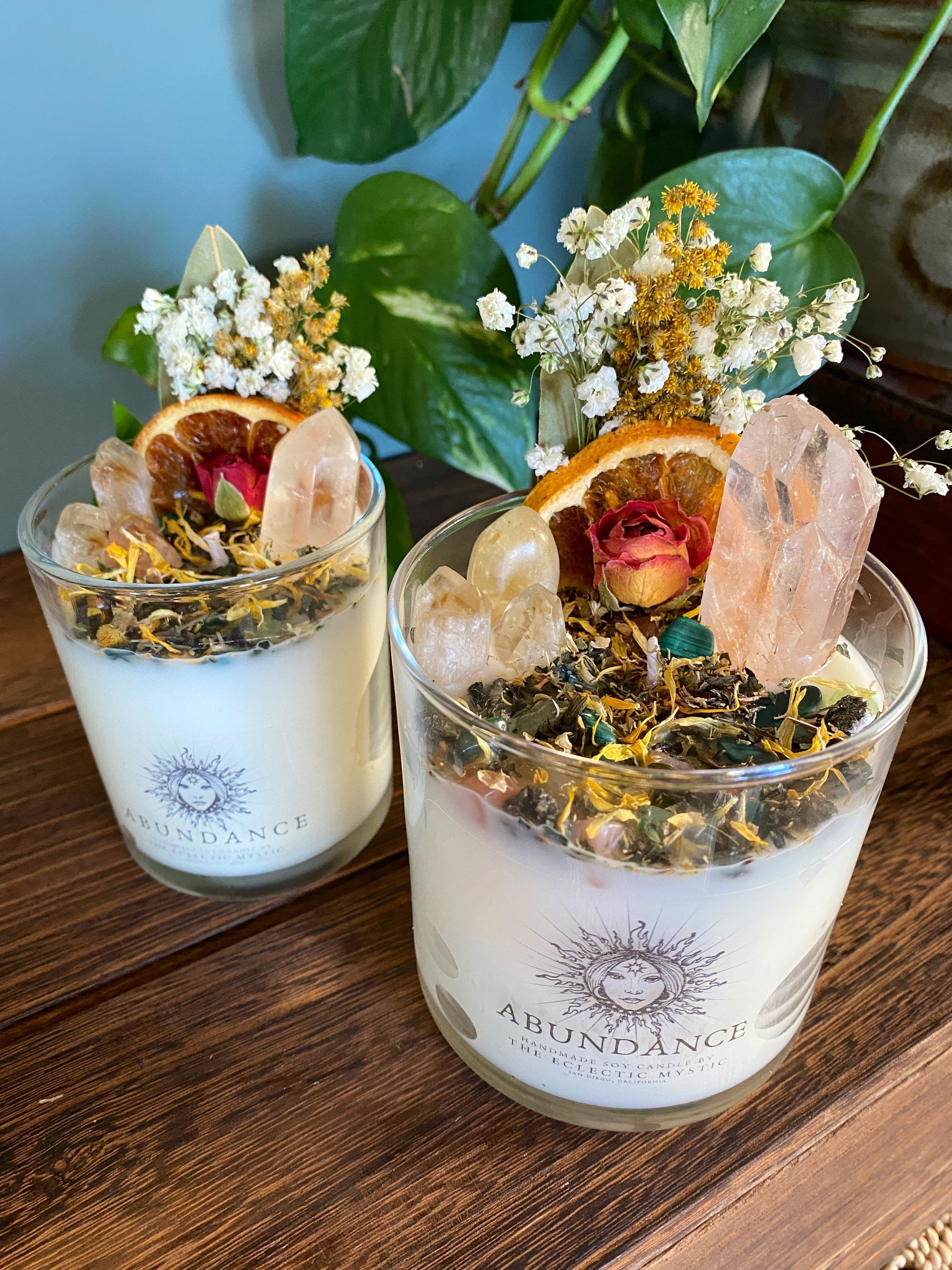 Abundance Intention Candle Packed With Crystals Herbs and - Etsy